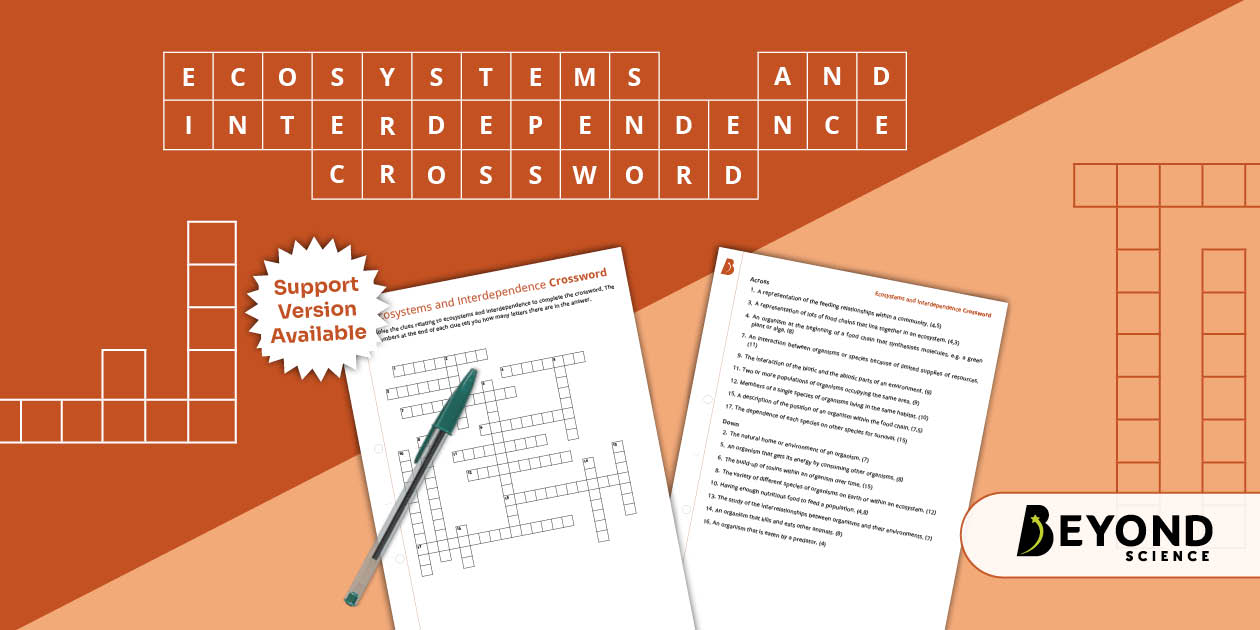 KS3 Ecosystems and Interdependence Crossword | Beyond Science
