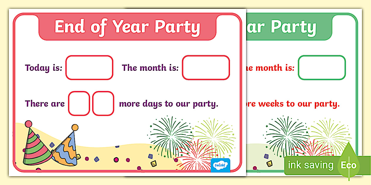 End of Year Celebration Countdown (teacher made) - Twinkl