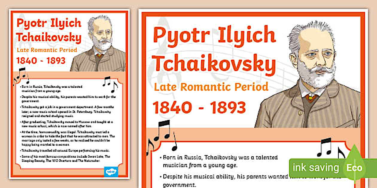 Editable Piotr Ilyich Tchaikovsky Display Poster - Twinkl