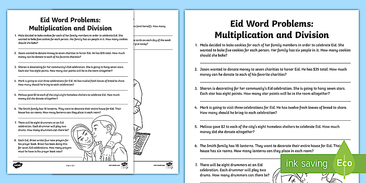 Eid Word Problems | Islam and Mathematics | Twinkl USA
