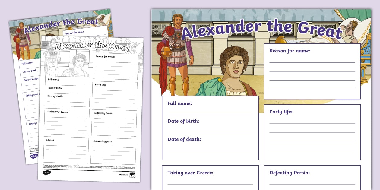 Alexander the Great Fact File Template (teacher made)