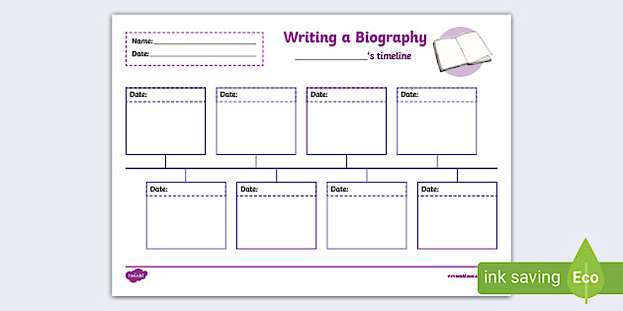 Timeline Template for planning Biography Writing - Twinkl