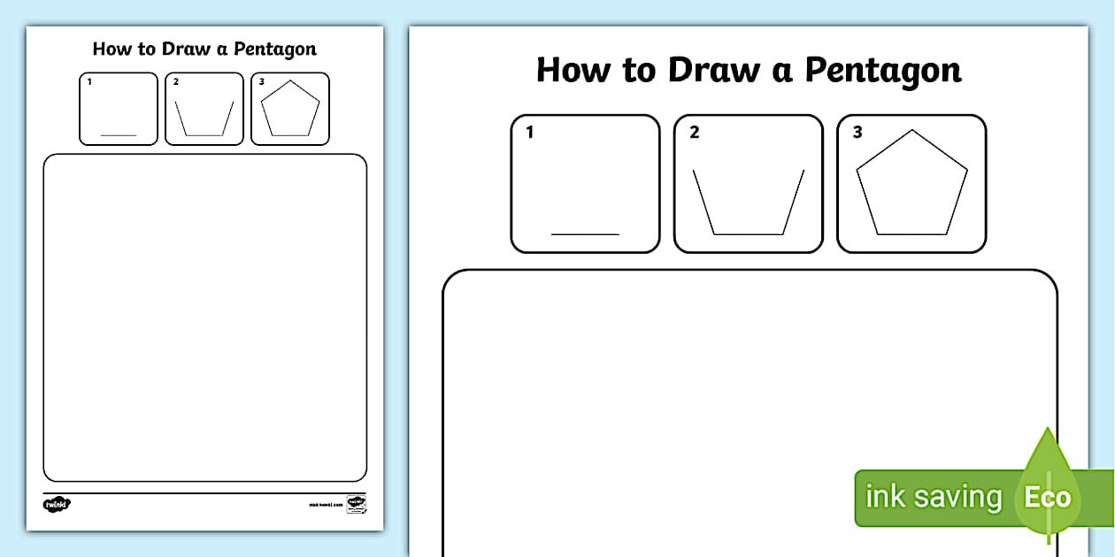 How to Draw a Pentagon (teacher made) - Twinkl