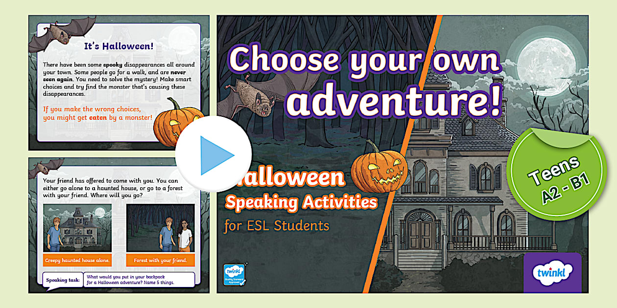 Halloween Speaking Activities ESL: Choose Your Own Adventure