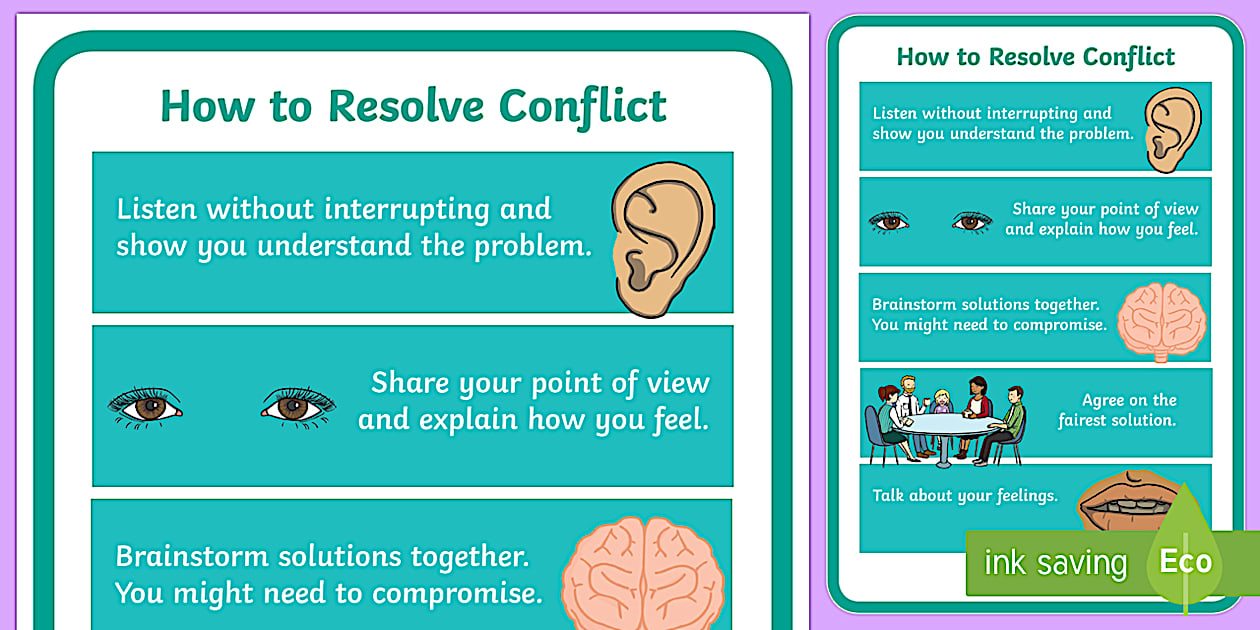How To Resolve Conflict Posters (teacher made) - Twinkl