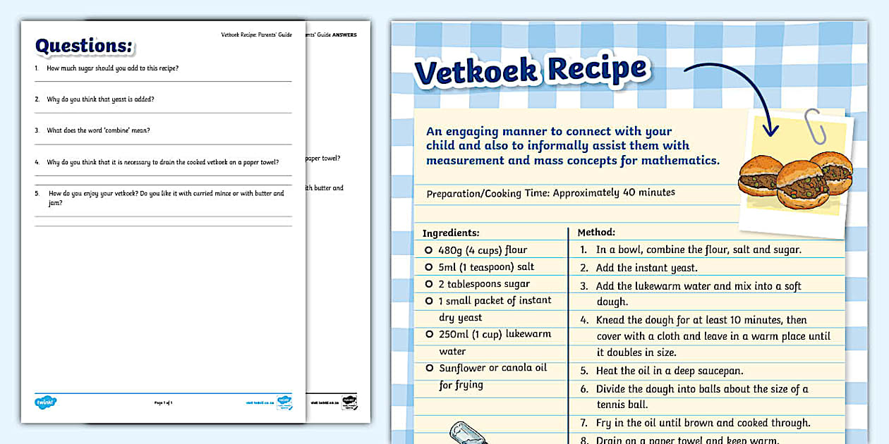 Vetkoek Recipe – Parents Guide (teacher made) - Twinkl