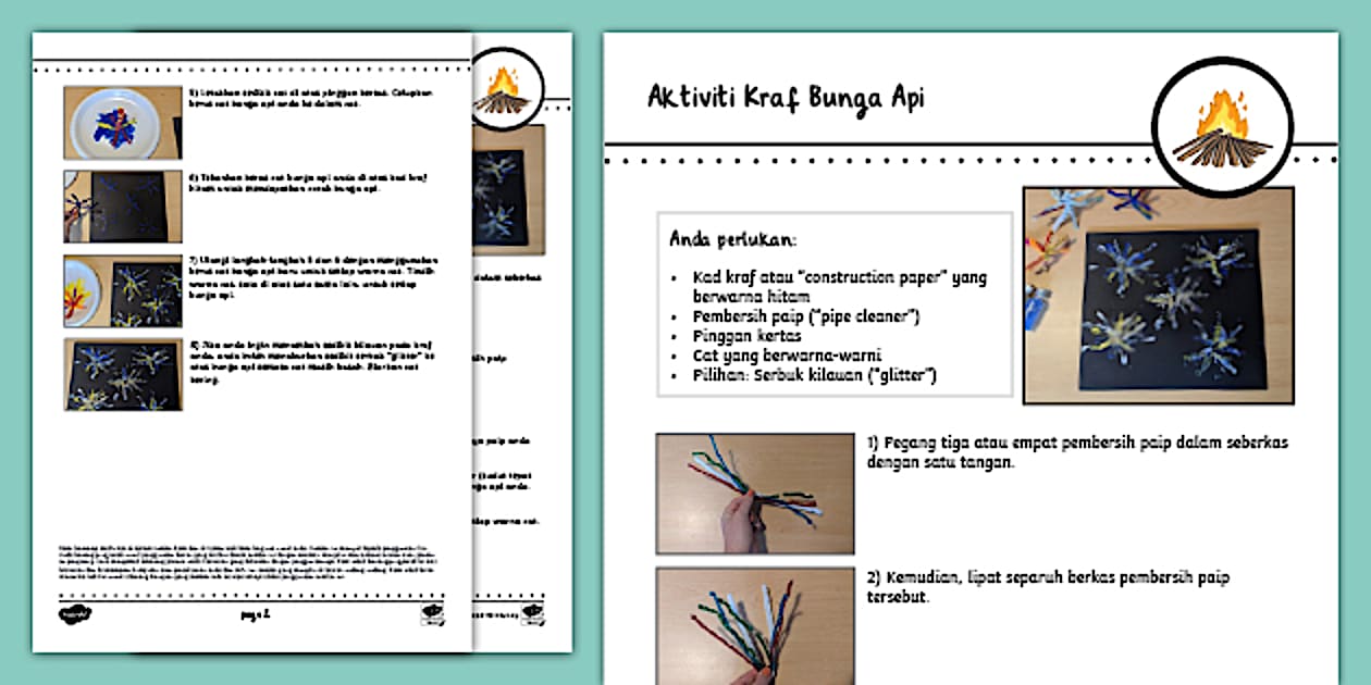 Hari Merdeka 2024: Aktiviti Kraf Bunga Api Hari Kebangsaan
