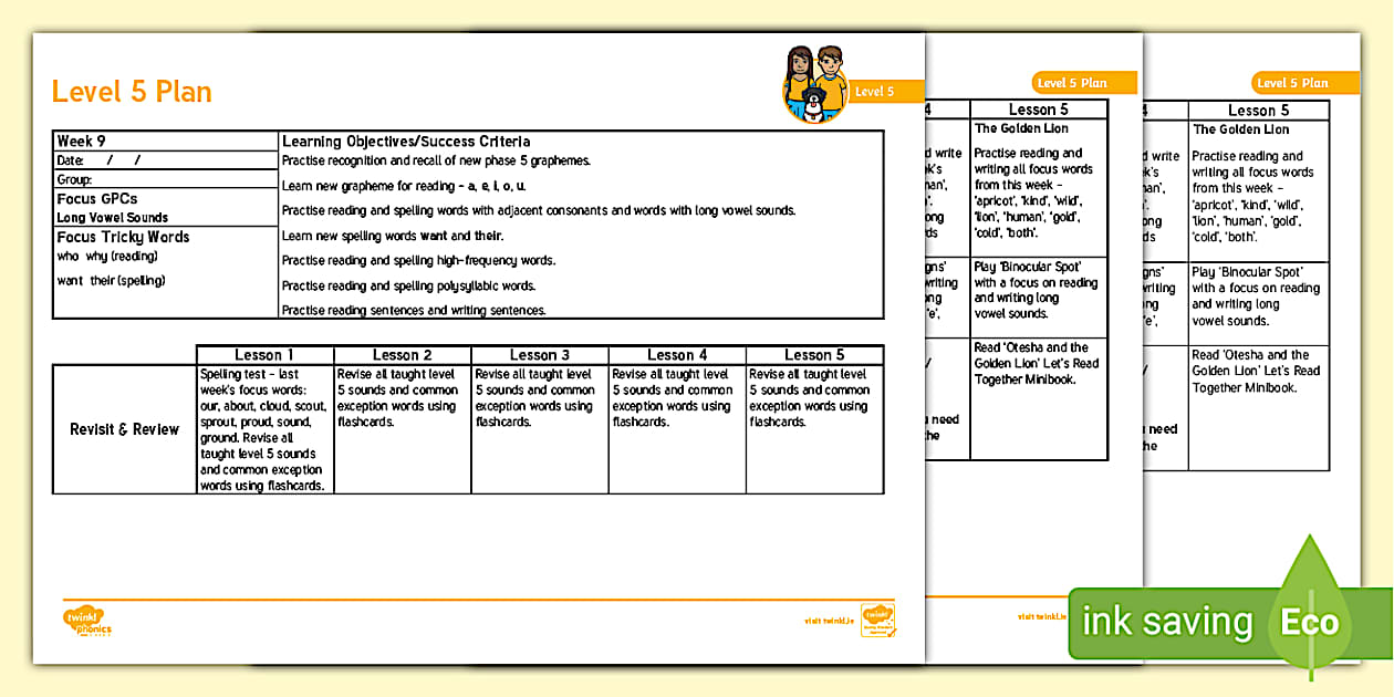 Long Vowel Sounds Lesson Plan (teacher made) - Twinkl