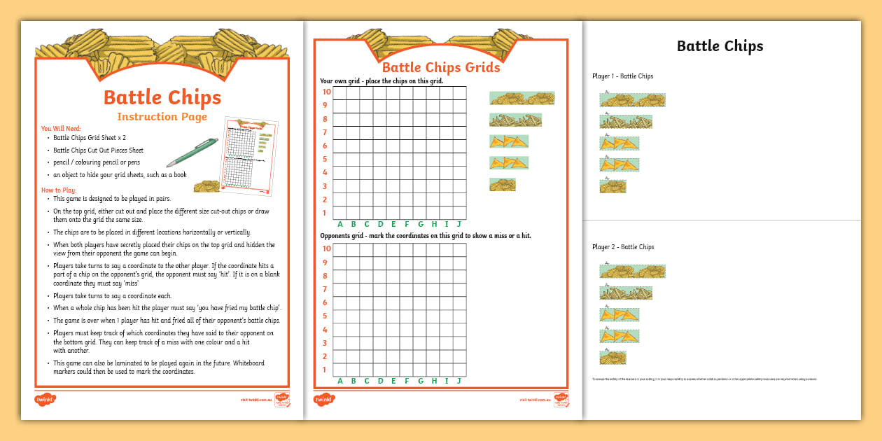 Battle Chips Maths Game - Coordinates and Grid References