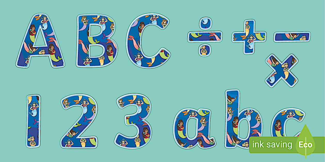 Mermaid-Themed Display Lettering (teacher made) - Twinkl
