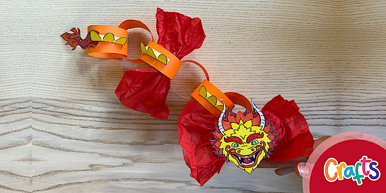 Paper Chain Dragon | Lunar New Year Crafts - Twinkl