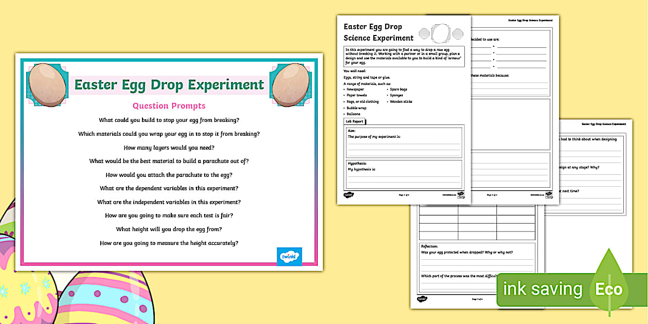 Easter Egg Drop Science Experiment (teacher made) - Twinkl