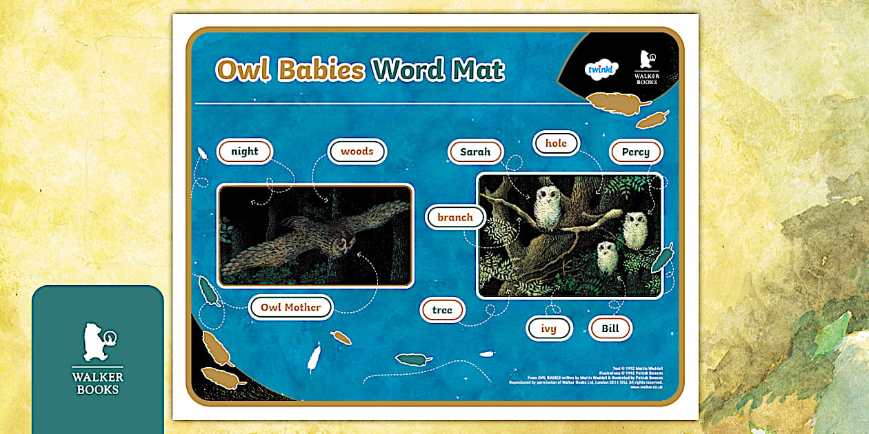 FREE! - Owl Babies Word Mat (teacher made) - Twinkl