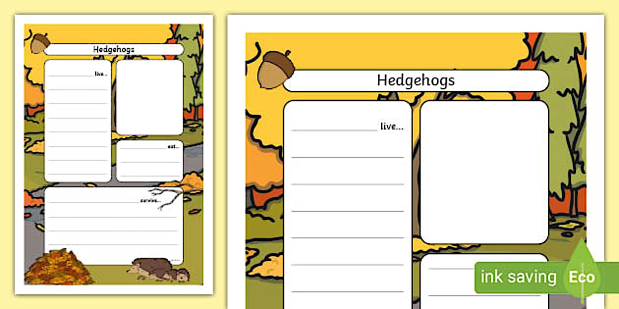 Hedgehog Fact File Template (teacher made) - Twinkl