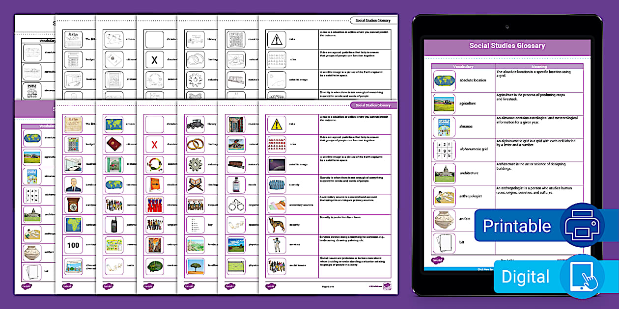 Glossary of Social Studies Terms and Vocabulary | Twinkl USA
