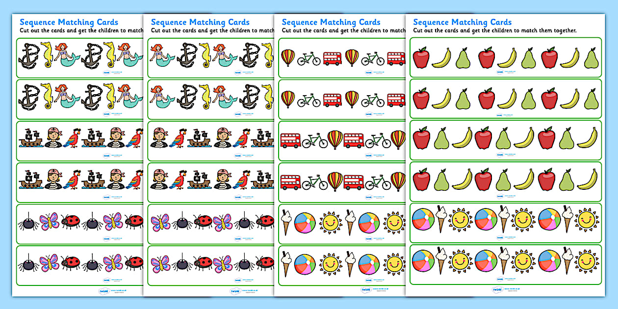 Sequence Matching Cards 3 Items - Twinkl