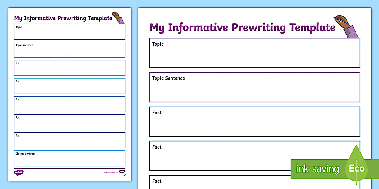 Informative Prewriting Structured Writing Template - Twinkl