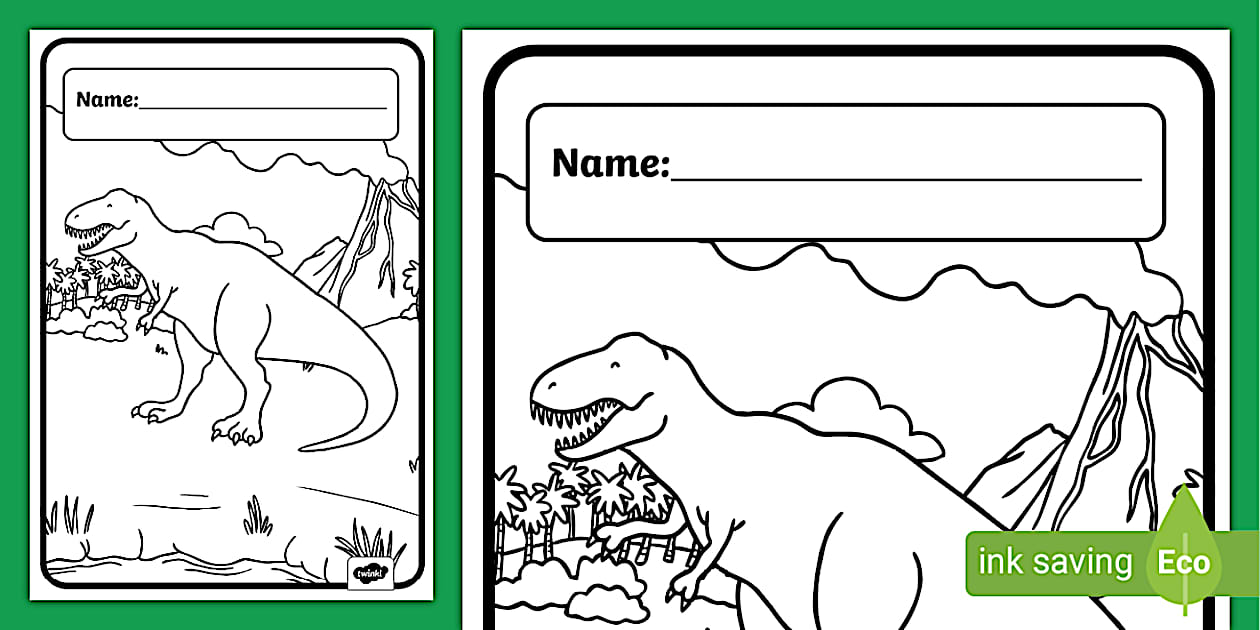 Tyrannosaurus Rex Colouring Book Cover - Twinkl
