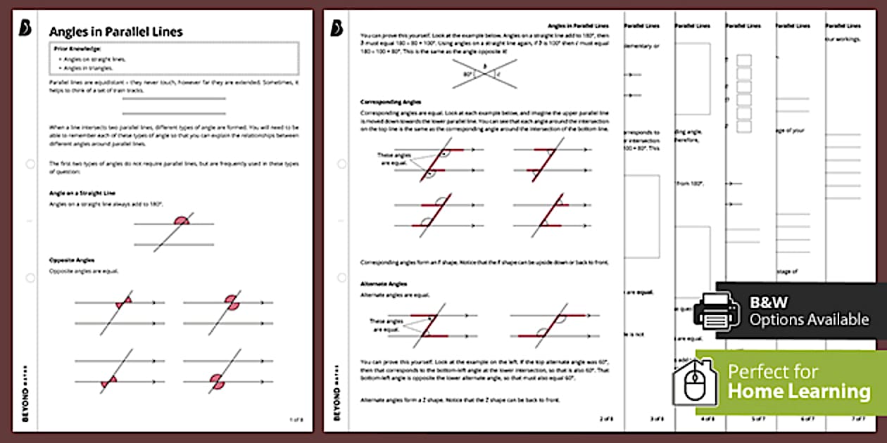 👉 Angles in Parallel Lines - Home Learning | KS3 Maths | Beyond