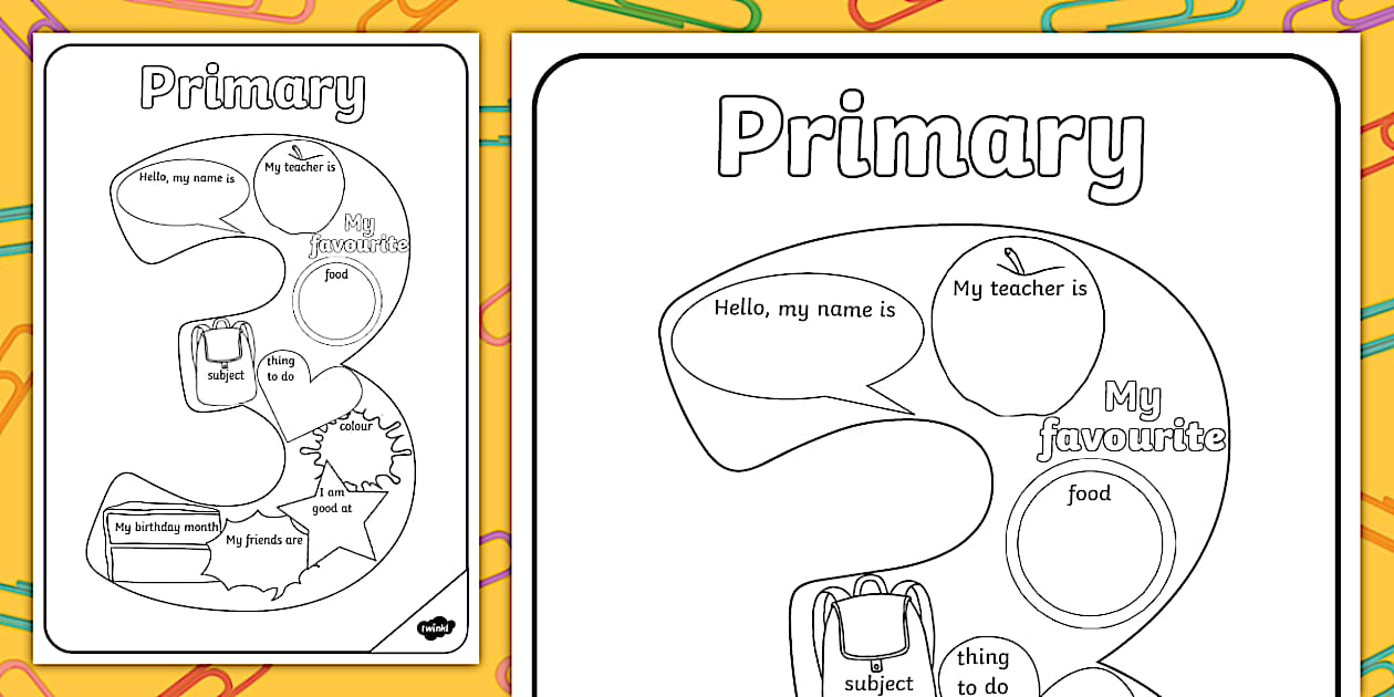 Back-to-School Primary 3 Doodle Activity Sheet - Twinkl