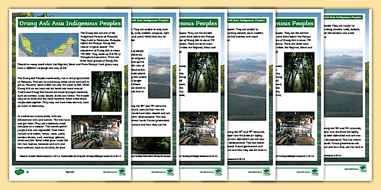 Orang Asli Asia Indigenous Peoples Differentiated Fact Files