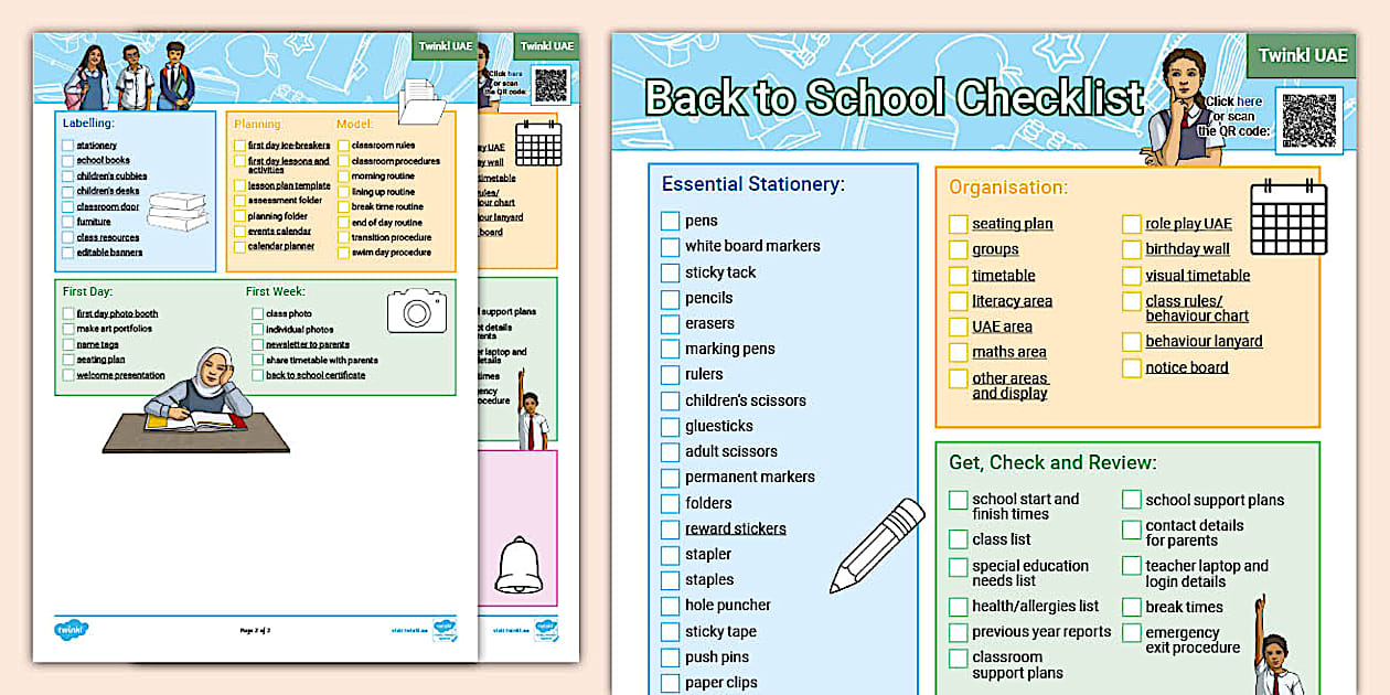 FREE! - UAE Teacher Checklist (Teacher-Made) - Twinkl