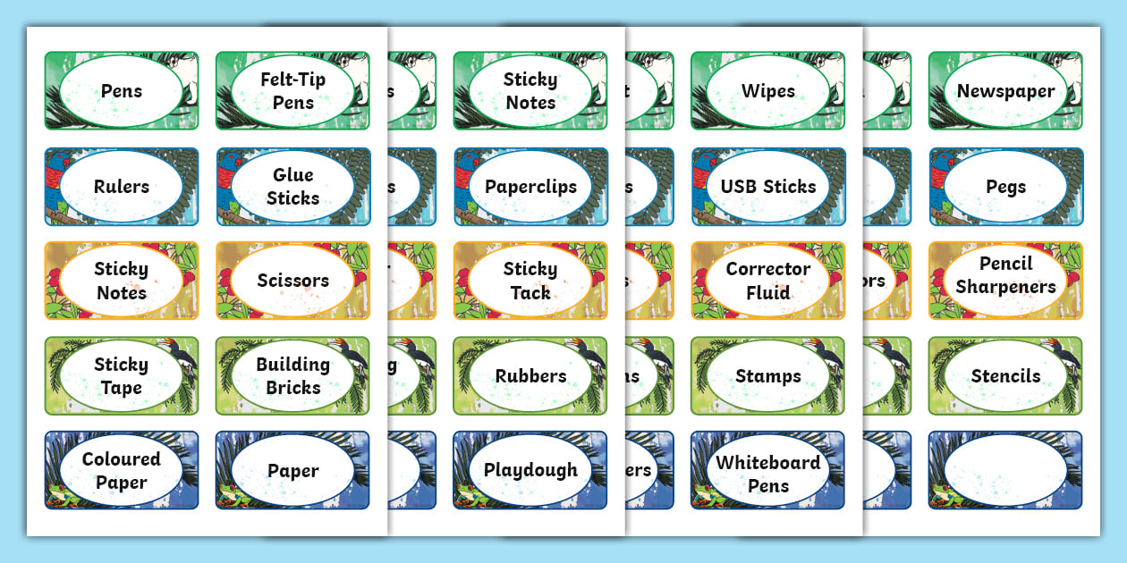 Rainforest Theme Labels - Twinkl resources - Twinkl