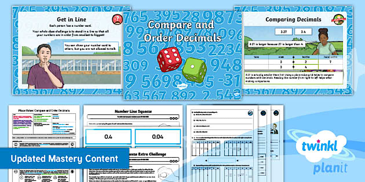 Year 6 Compare and Order Decimals PlanIt Maths Lesson