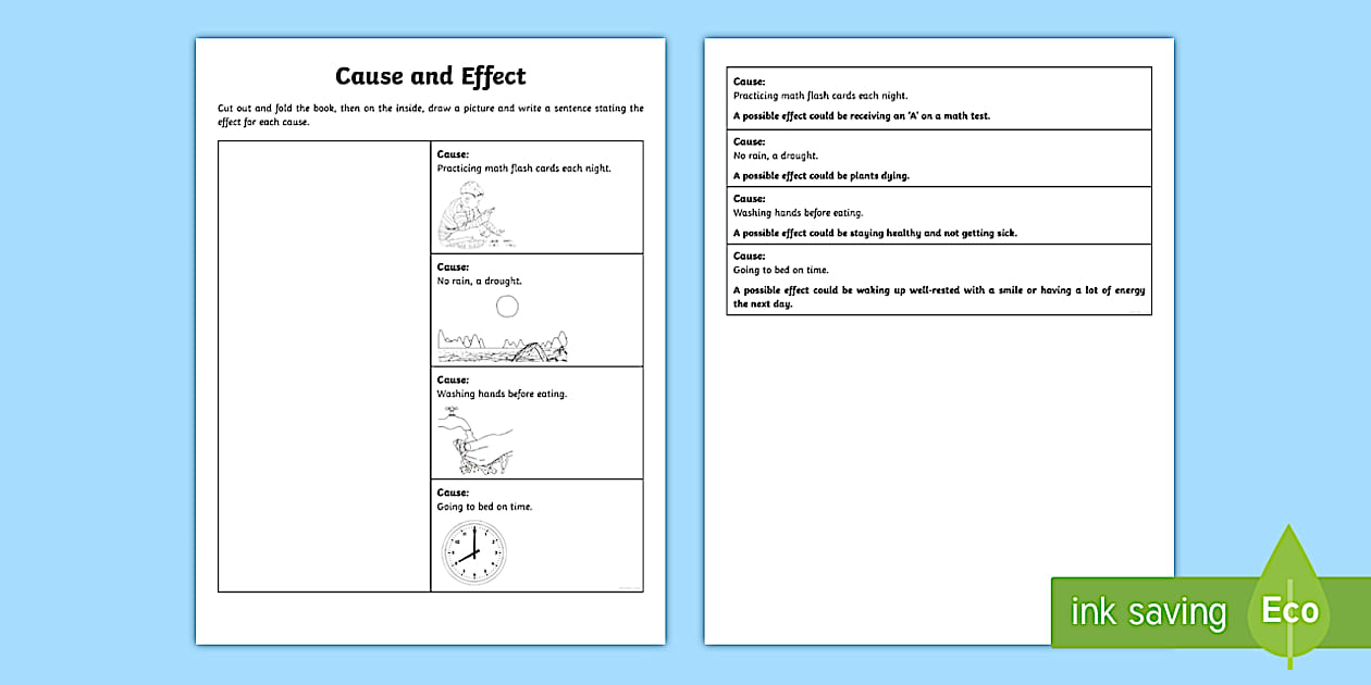 Cause and Effect Flap Book - English language arts, eLA, grades 3