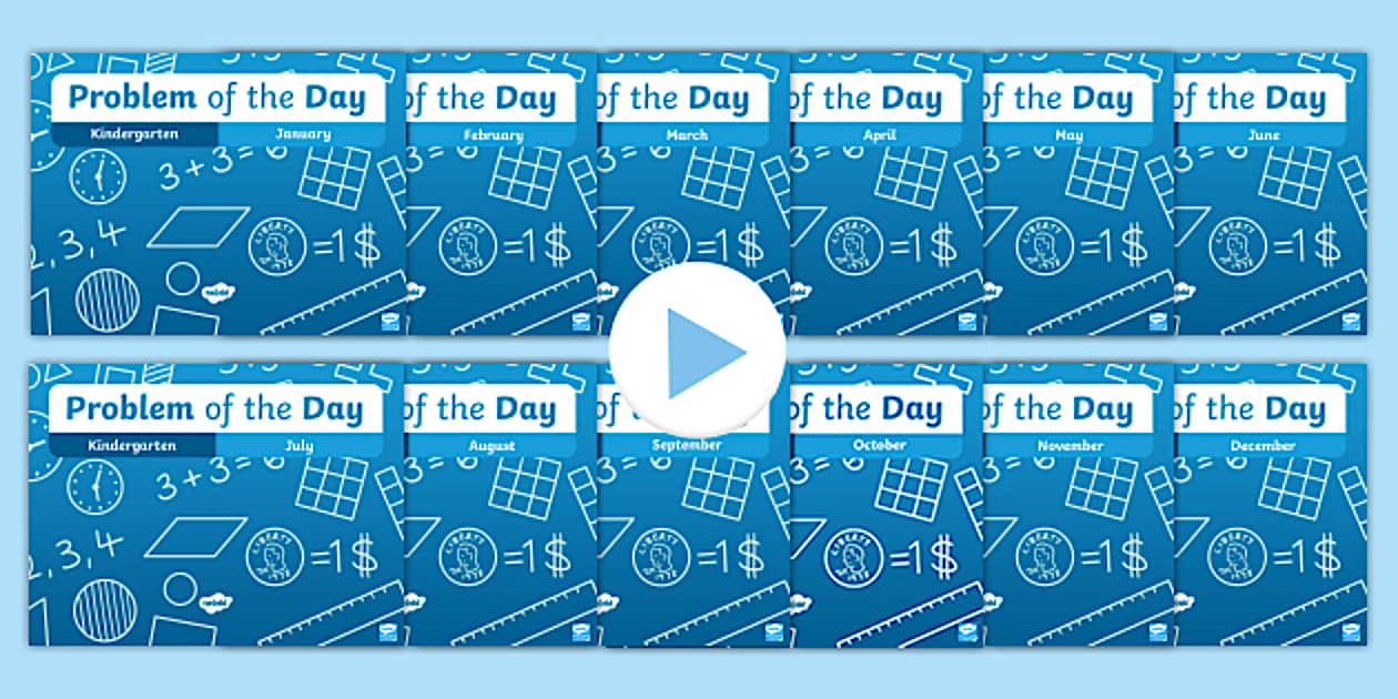 Kindergarten Math Problem of the Day: 12-Months of PowerPoints Pack
