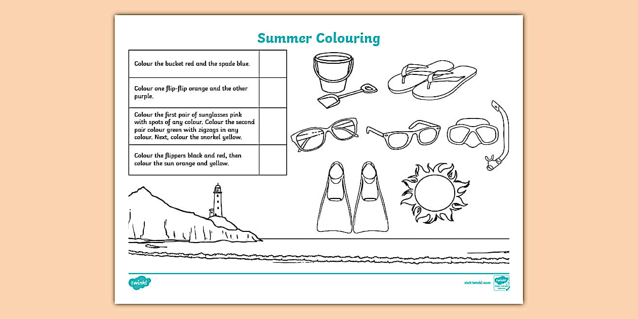 Summer Colouring KS1 (teacher made) - Twinkl