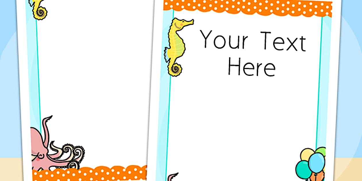 Under the Sea Themed Birthday Party Editable Poster - poster