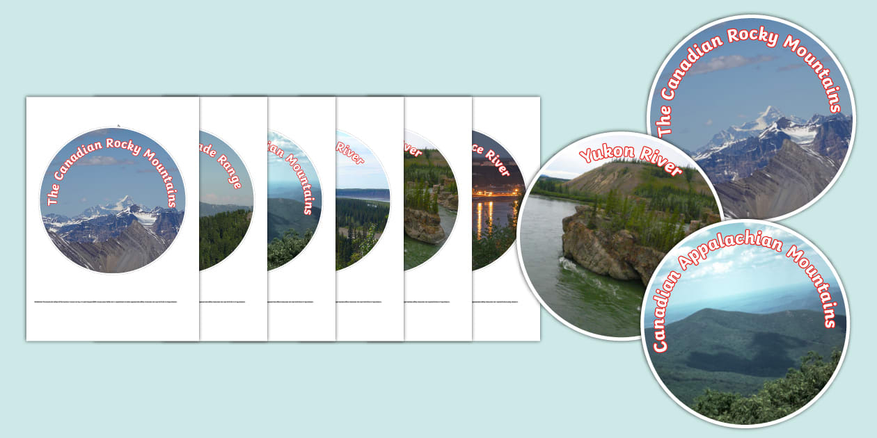 Landforms of Canada Circle Display Photo Cut-Outs