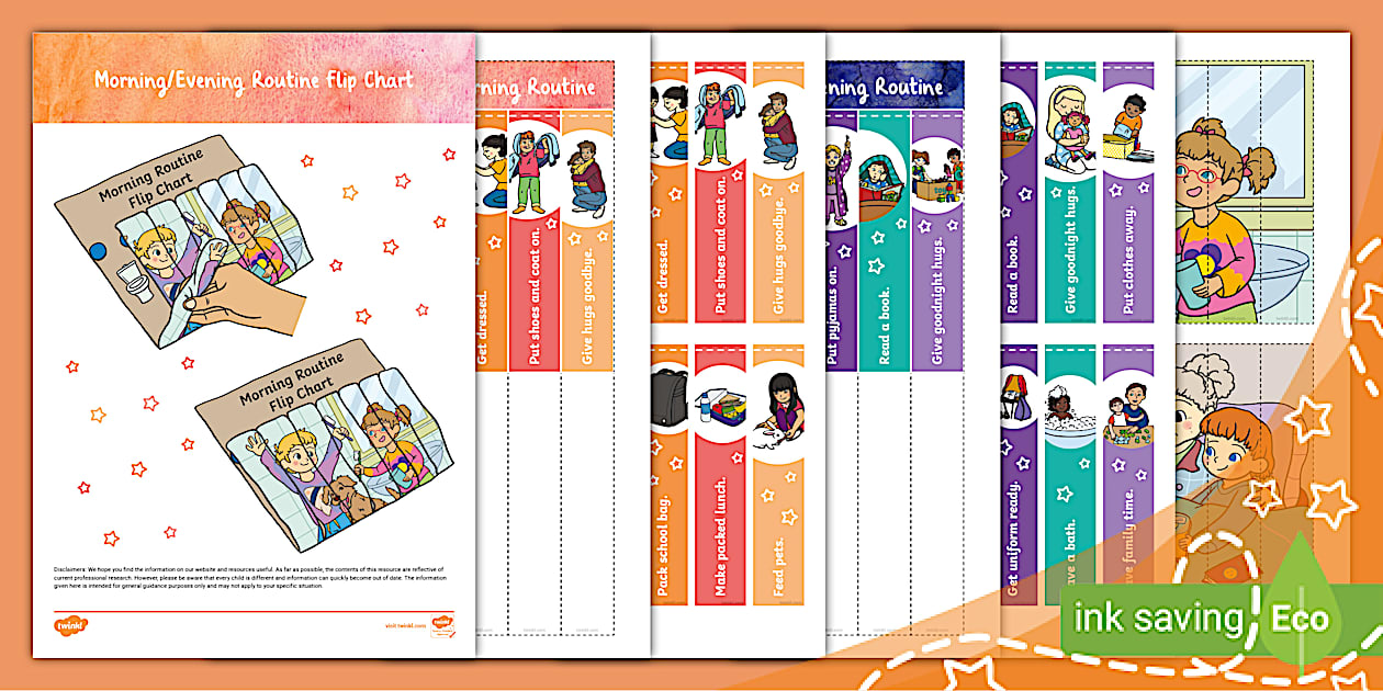 Morning/Evening Routine Flip Chart - Twinkl