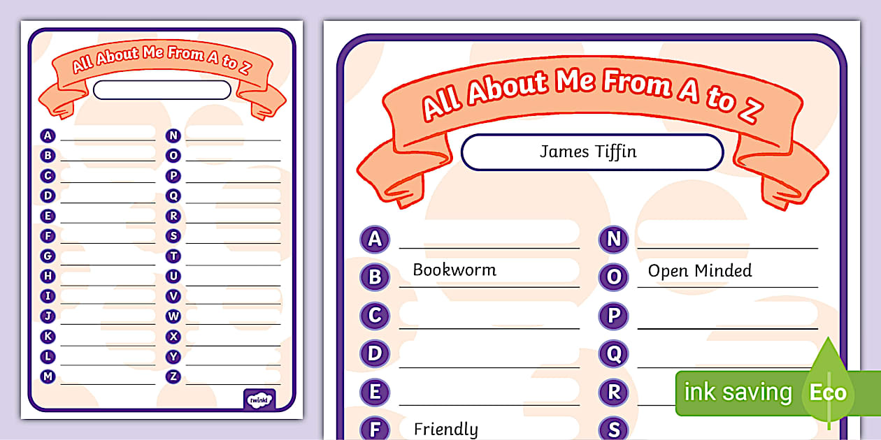 All About Me From A to Z (teacher made) - Twinkl