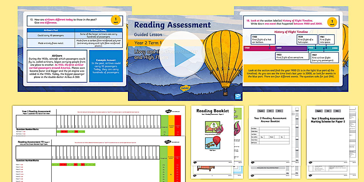 Year 2 Reading Assessment Pack: Term 1 (Paper 2) - Twinkl