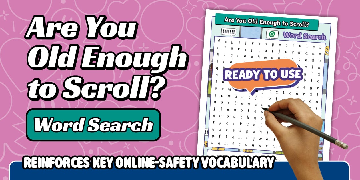 Online Safety Word Search for Years 5–6