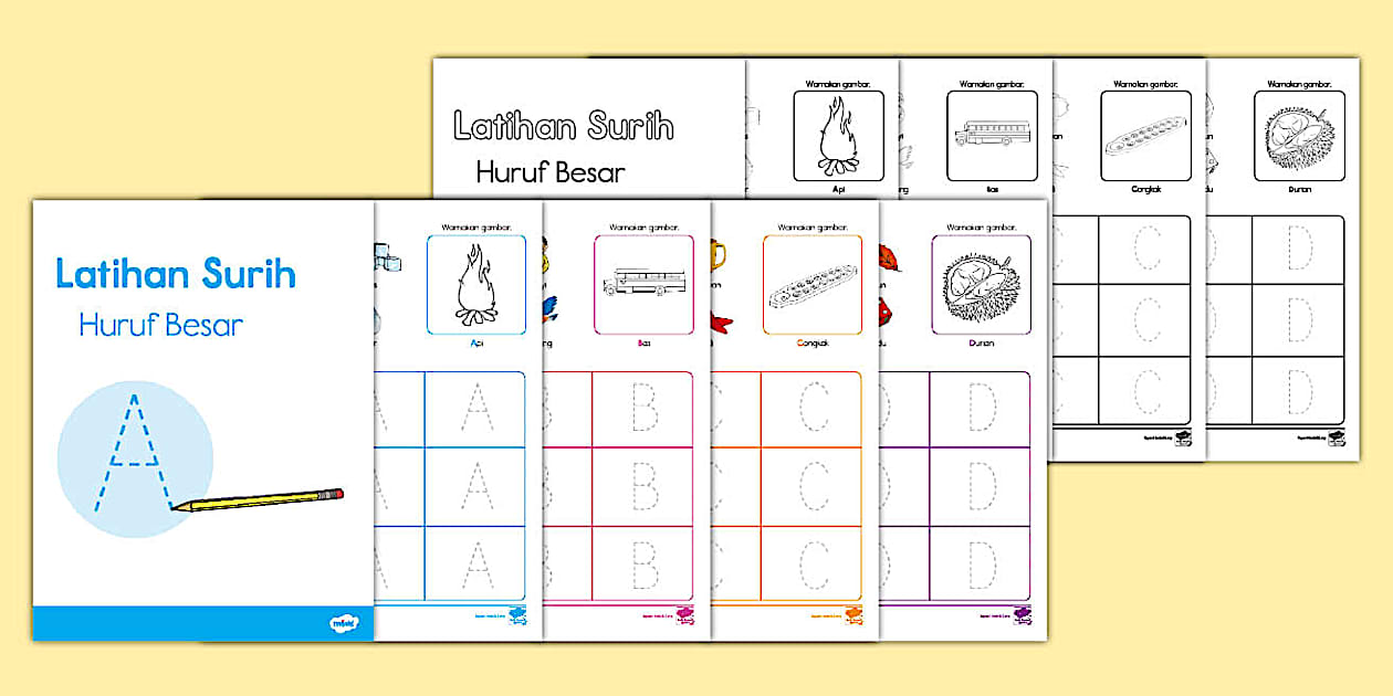 Latihan Surih Huruf Besar untuk Kanak-kanak (teacher made)