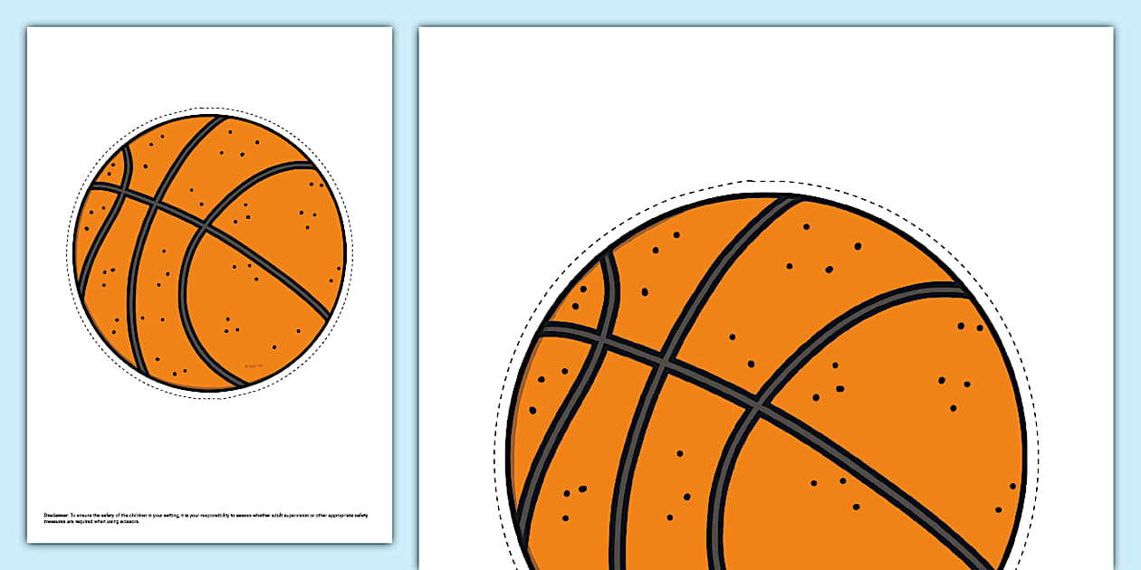 Basketball Ball Emoticon Cut-Out (teacher made) - Twinkl