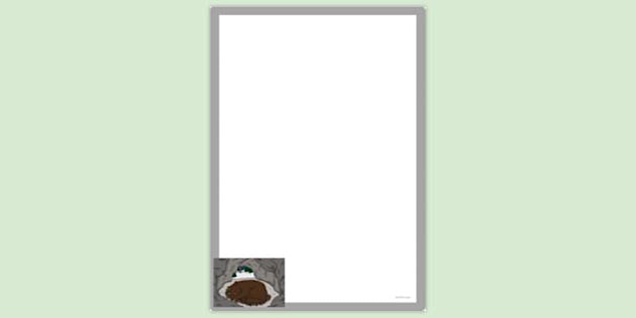 Hibernating Bear in Cave Page Border | Page Borders | Twinkl