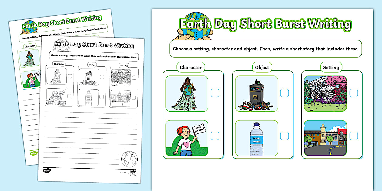 Earth Day Short Burst Writing Template (Teacher-Made)