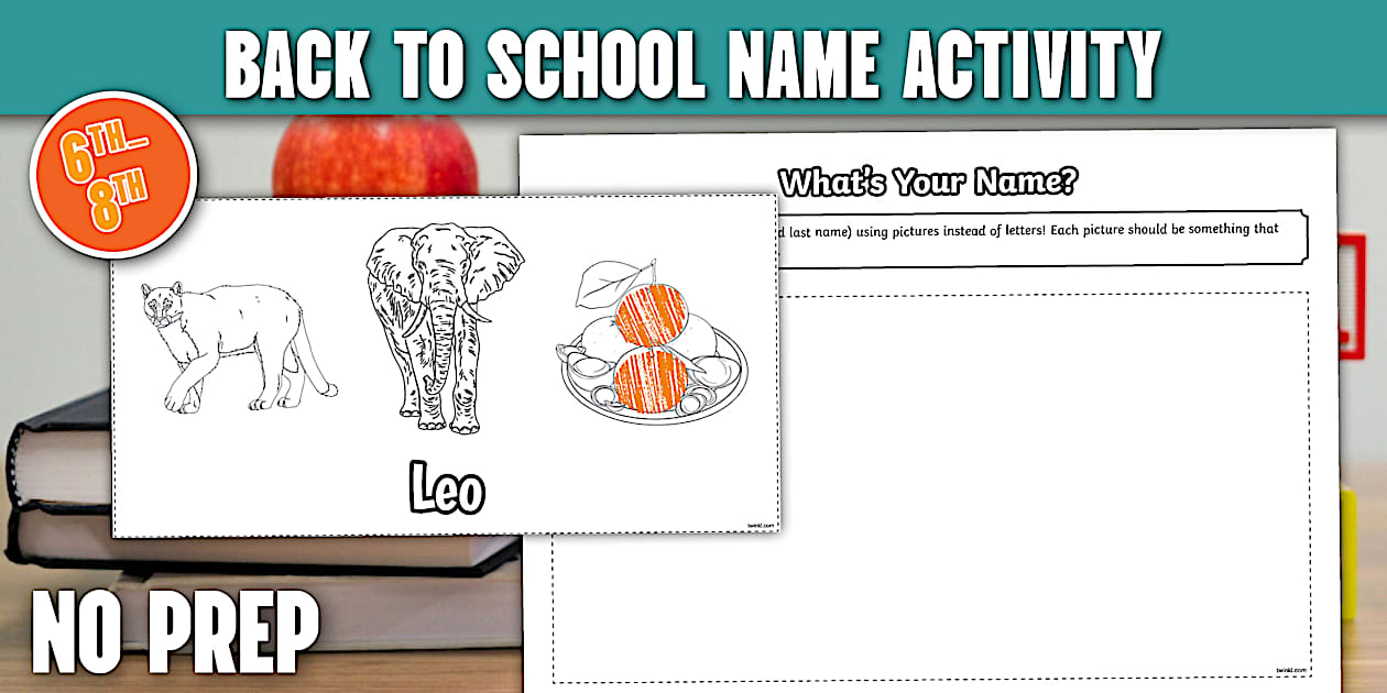 What's Your Name? Back to School Icebreaker for 6th-8th Gr