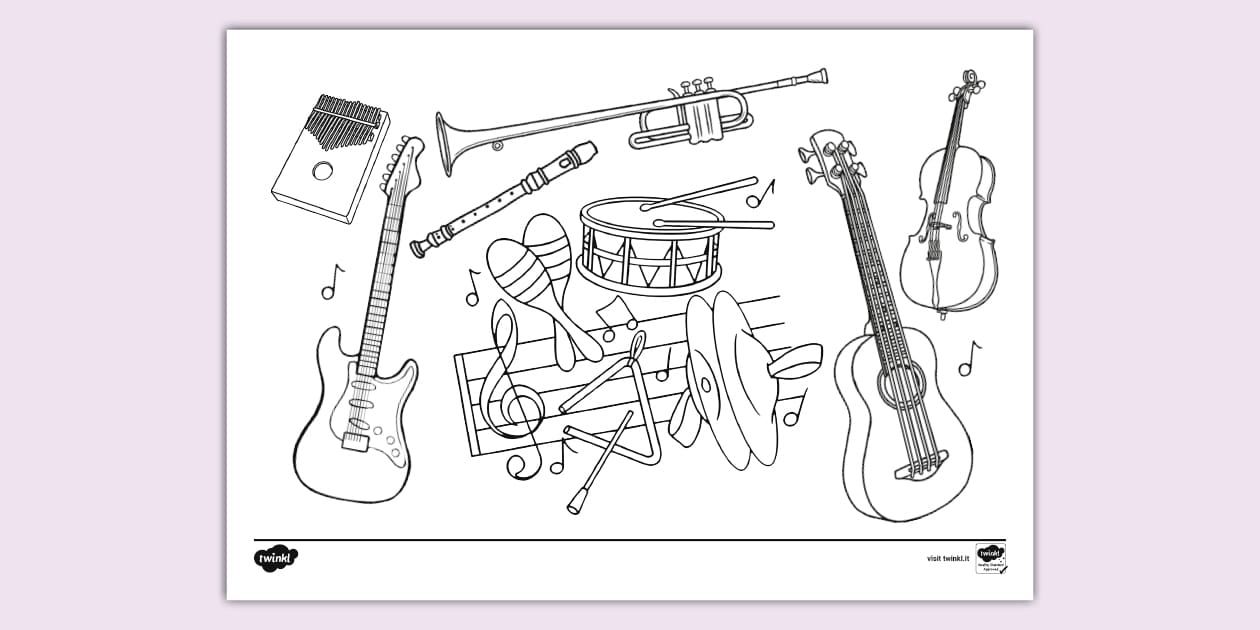 Foglio da colorare: Musica - Twinkl Colouring (Teacher-Made)