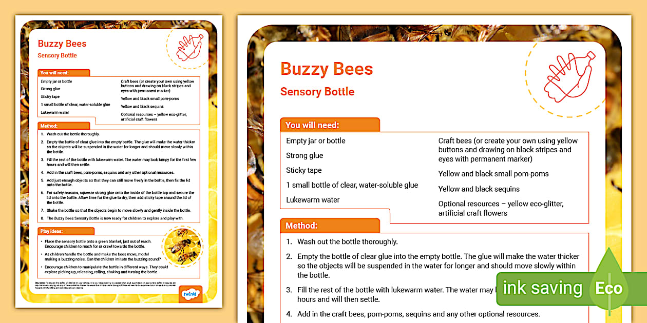 Buzzy Bees Sensory Bottle | Twinkl (teacher made) - Twinkl