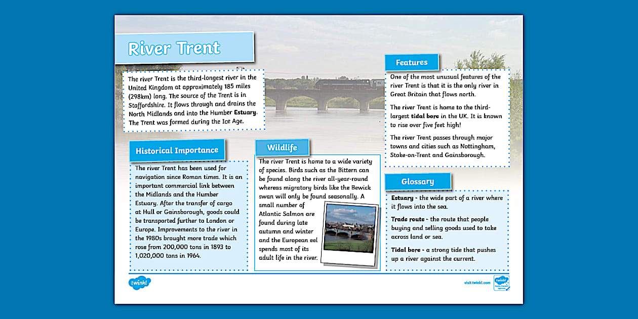 River Trent Fact File - River Trent Facts - Twinkl