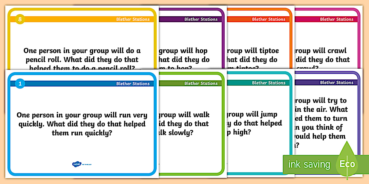 Exploring and Observing Movement Blether Stations - Twinkl