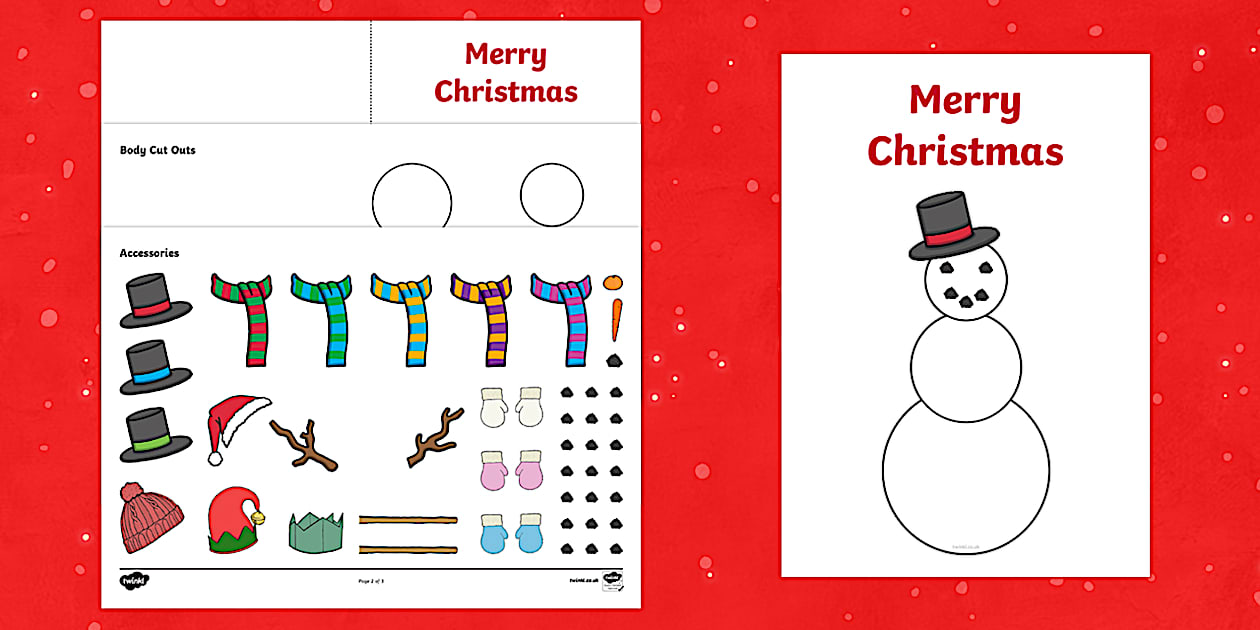 Snowman Christmas Card Designs for Kids | Design Activity