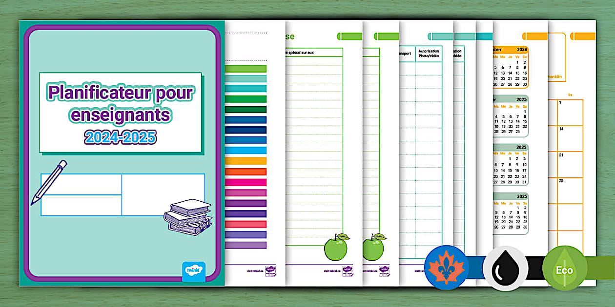 Editable Primary Teacher Planner 2024-2025 French - Twinkl