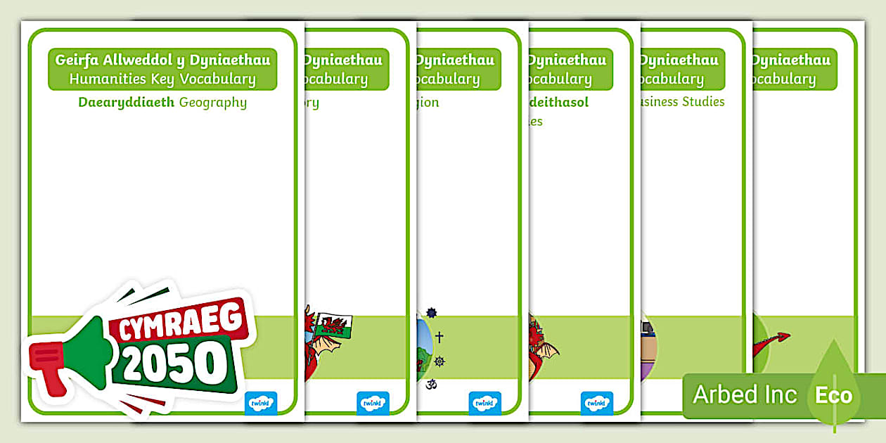 Cymraeg Campus: Posteri Arddangos Geirfa Allweddol y Dyniaethau ...
