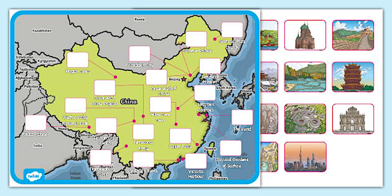 China Landmarks Cut and Stick Activity